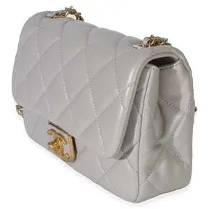 Chanel Grey Quilted Lambskin Flap Bag