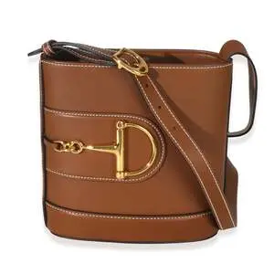 Gucci Smooth Calfskin Hasler Horsebit 73 Bucket Bag - Brown