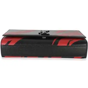 Saint Laurent Red Flame Grain De Poudre Kate Chain Bag - Black