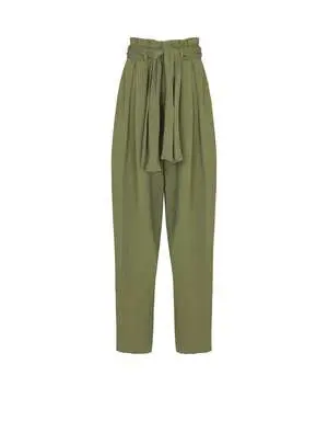 Balmain Twill High-waisted Trousers