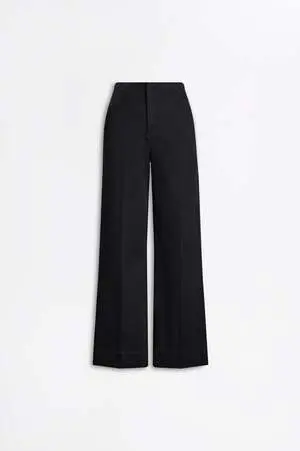 Scanlan Theodore Denim Cropped Wide Leg Jeans - Black