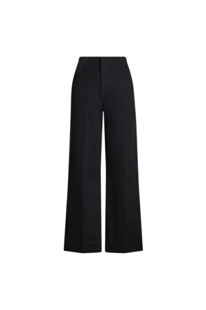 Scanlan Theodore Denim Cropped Wide Leg Jeans - Black