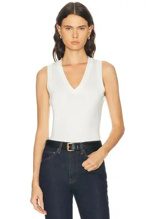 Renggli V-neck Tank Top - Chalk
