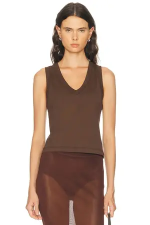 Renggli RENGGLI V-Neck Tank Top Truffle