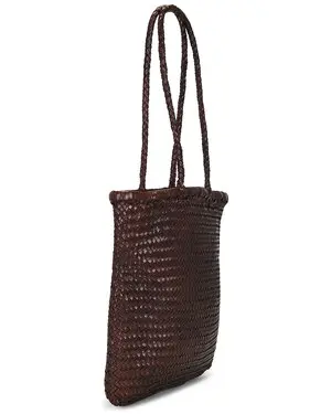 ST. AGNI Woven Leather Tote Bag
