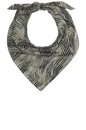ST. AGNI Savannah Silk Scarf In Black & White