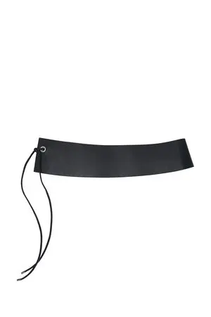 ST. AGNI Asymmetrical Leather Belt - Black