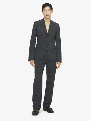 Alexander McQueen Flecked Pinstripe Single-breasted Jacket - Grey Melange