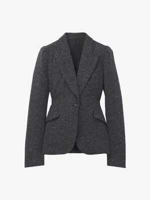 Alexander McQueen Flecked Pinstripe Single-breasted Jacket - Grey