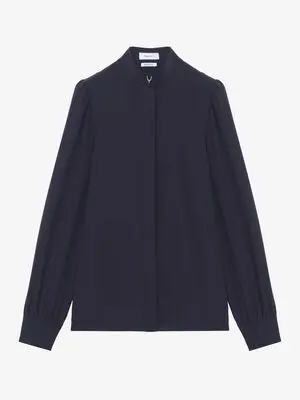 Alexander McQueen Wishbone Silk Shirt - Indigo