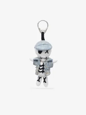 Alexander McQueen Crochet Skeleton Doll With Denim Accents - Multicolor