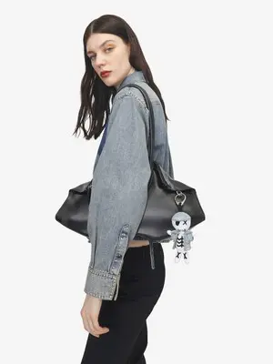 Alexander McQueen Crochet Skeleton Doll With Denim Accents - Multicolor