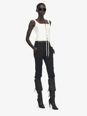 Alexander McQueen Fil Coupé Floral Corset Top - Ivory