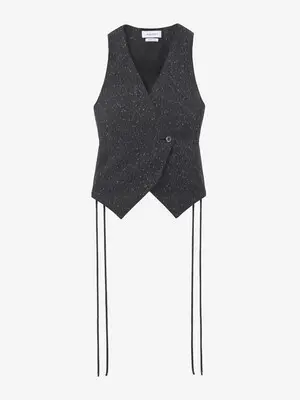 Alexander McQueen Cutaway Corset Laced Waistcoat - Grey