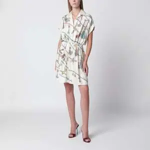 Versace Printed Silk Twill Mini Shirt Dress - Multicolor