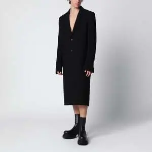 Rick Owens Single-breasted Wool Coat - Black