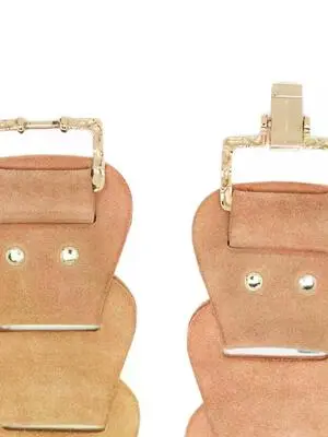 Roberto Cavalli Hammered-effect Buckle Waist Belt