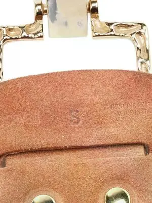 Roberto Cavalli Hammered-effect Buckle Waist Belt