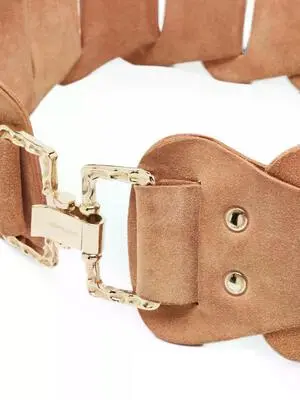 Roberto Cavalli Hammered-effect Buckle Waist Belt