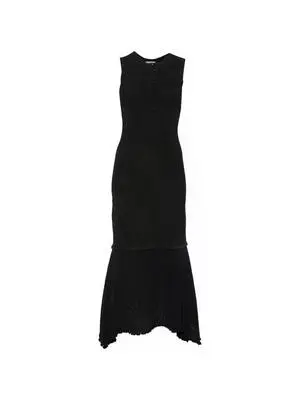 Sandro Lace-effect Ruffled Knit Dress