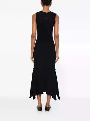 Sandro Lace-effect Ruffled Knit Dress