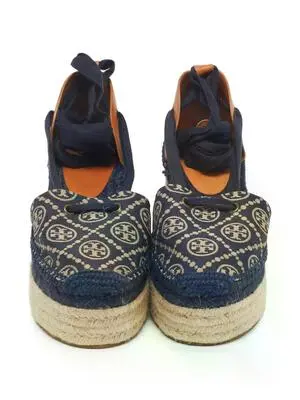 Tory Burch Denim Wedge Espadrille Sandals