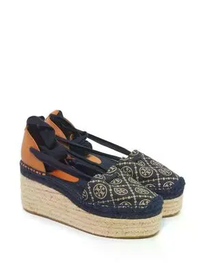 Tory Burch Denim Wedge Espadrille Sandals