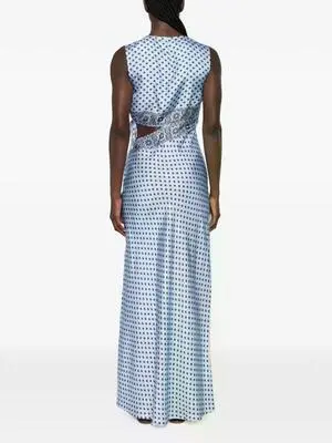Maje Silk Floral Print Maxi Dress
