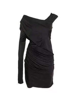 ALEXANDER WANG One-shoulder Draped Mini Dress - Black
