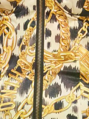 Moschino X H&m Chain-print Off-shoulder Mini Dress