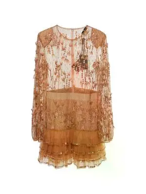 Elisabetta Franchi Embroidered Tulle Dress