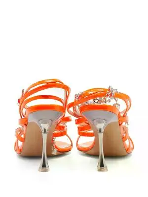 Mach & Mach Camille Crystal-embellished Sandals - Orange