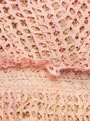 SELF-PORTRAIT Guipure Lace Tiered Mini Dress