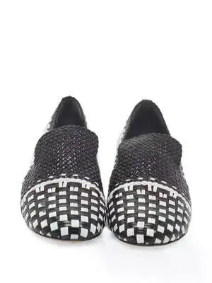 STUART WEITZMAN Woven Leather Loafers