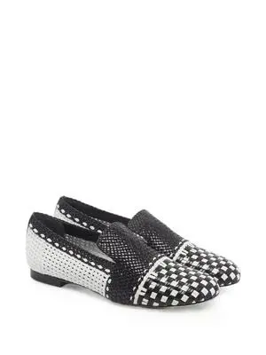 STUART WEITZMAN Woven Leather Loafers