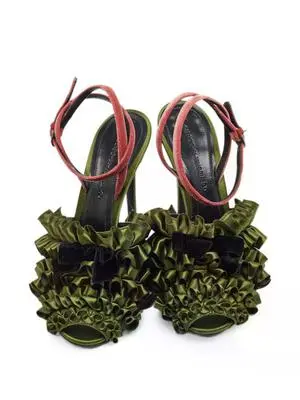 MARCO DE VINCENZO Marco De Vincenzo Ruffled Heeled Sandals