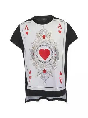 Dolce & Gabbana Card-print Jersey T-shirt - Black