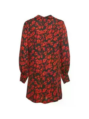 Alexander McQueen Floral Print Long Sleeve Mini Dress