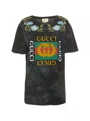 Gucci Embroidered Short-sleeve T-shirt - Black