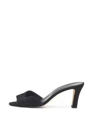 Manolo Blahnik Suede Slide Sandals