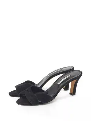 Manolo Blahnik Suede Slide Sandals