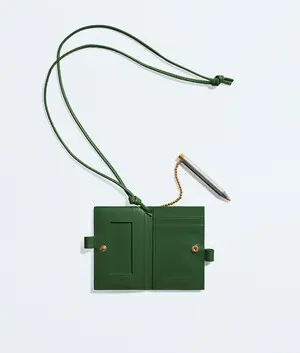 Bottega Veneta Intrecciato Piccolo Pencil Badge Holder - Basil