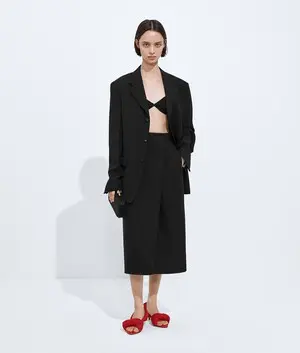 Bottega Veneta Cotton Gabardine Skirt - Double Black