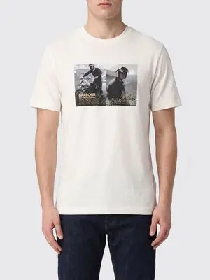 Barbour Slim Fit Cotton T-shirt With Crew Neck And Contrast Logo