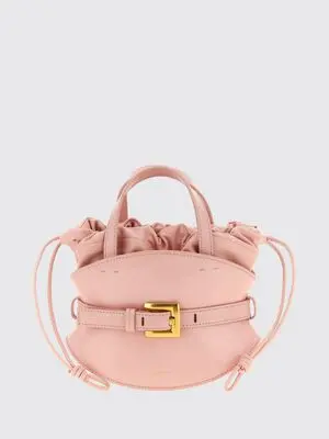 Balmain Shuffle Leather Hourglass Handbag With Drawstring Closure - Pink