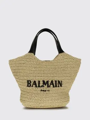 Balmain Raffia Shoulder Bag - Natural