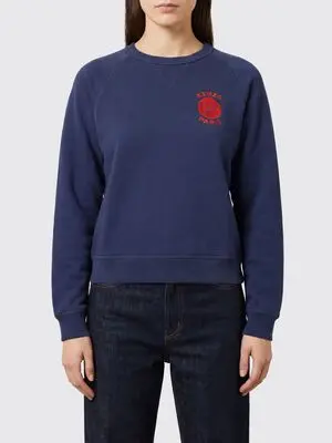 Kenzo Crewneck Cotton Sweatshirt With Contrast Logo - Blue
