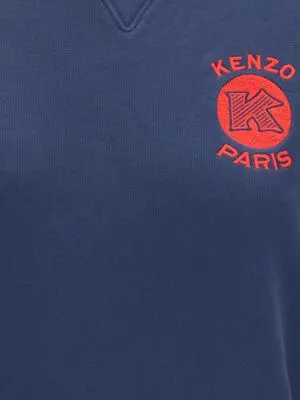 Kenzo Crewneck Cotton Sweatshirt With Contrast Logo - Blue