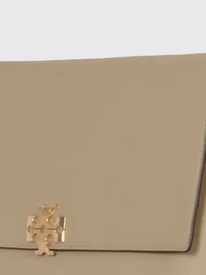 Tory Burch Charlie Large Smooth Leather Shoulder Bag - Grey