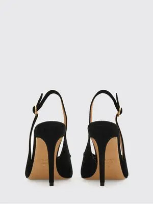 FERRAGAMO Vara Suede Slingback Pumps With Bow Detailing And High Heel - Black